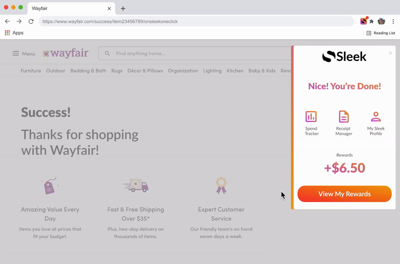 Sleek | Rewards, Seamless Checkout, and Coupons